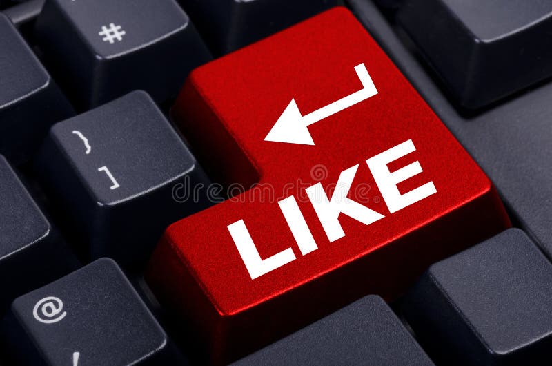 Red Like Button on the Keyboard Stock Image - Image of concept ...