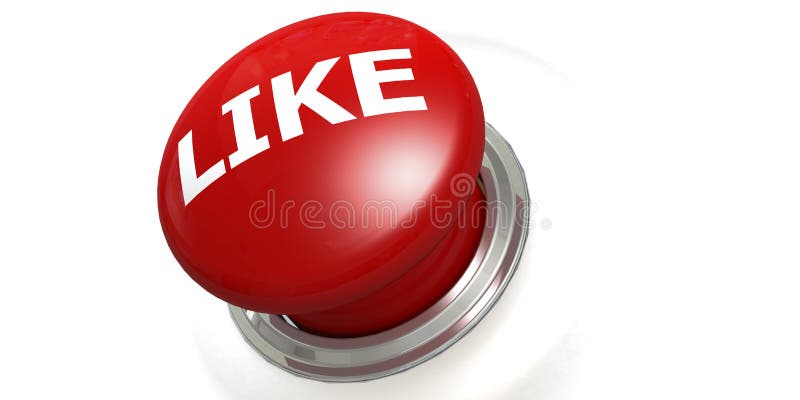 Like Button with Hand Cursor Stock Illustration - Illustration of ...