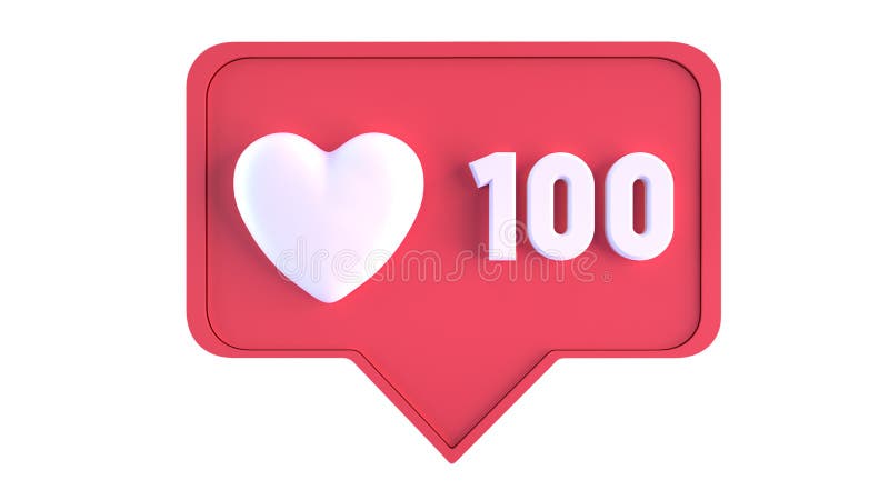 Red Like Icon. Isolated on White Background. Front View. 3D Render ...