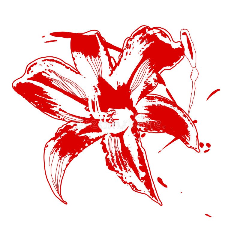 Red lilly stock vector. Illustration of design, ornate - 22828579