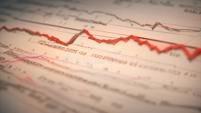 Red Line Chart Stock Market Stock Footage - Video of market, chart ...