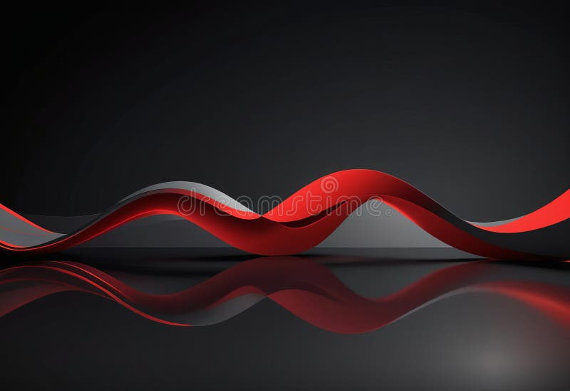 Red Line Curve on Black Gray Design Modern Futuristic Background Stock ...