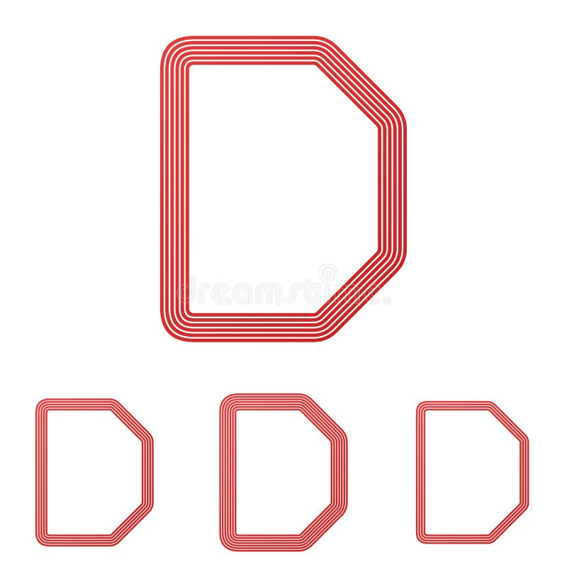 Red line d logo design set stock vector. Illustration of element ...
