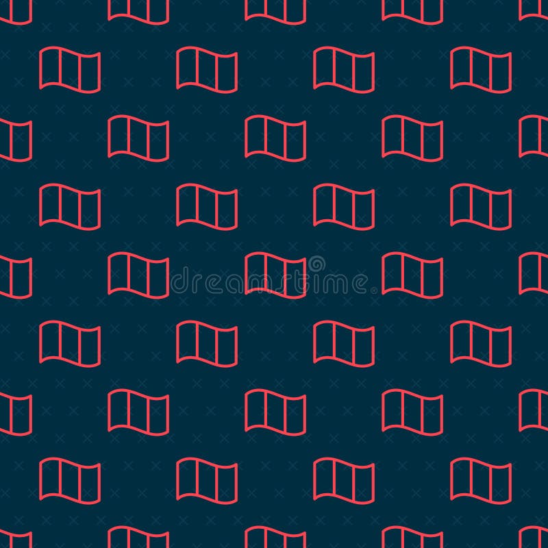 Red Line Flag France Icon Isolated Seamless Pattern on Black Background ...