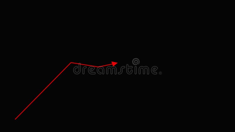 Red Line Graph on Black Background, Minimalist Digital Art Representing ...