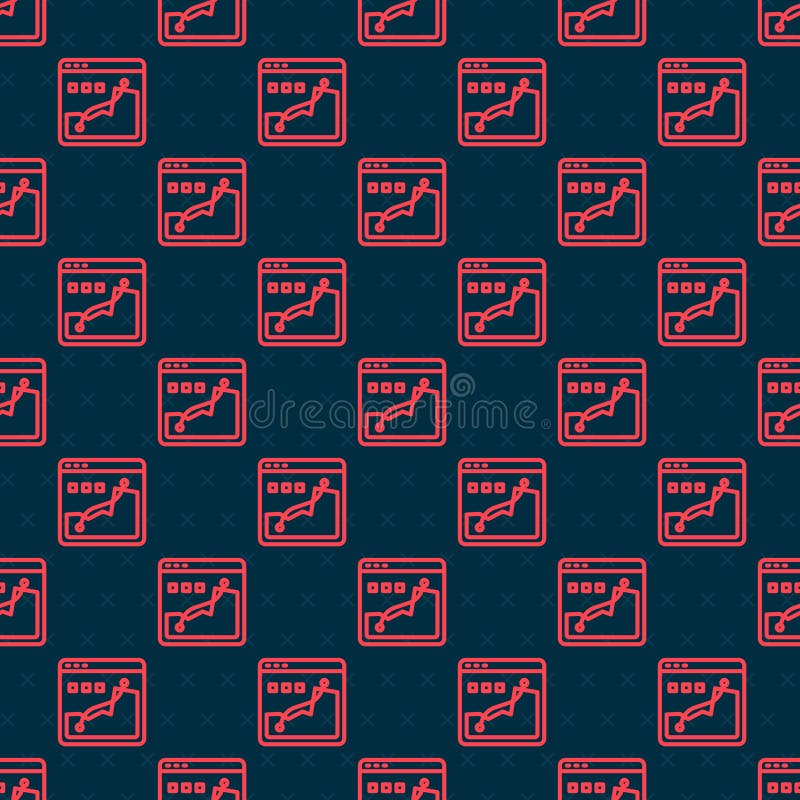 Red Line Histogram Graph Photography Icon Isolated Seamless Pattern on ...