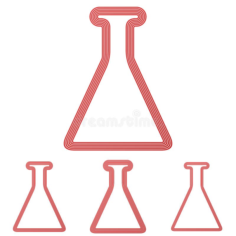 Red Line Lab Logo Design Set Stock Vector - Illustration of button ...