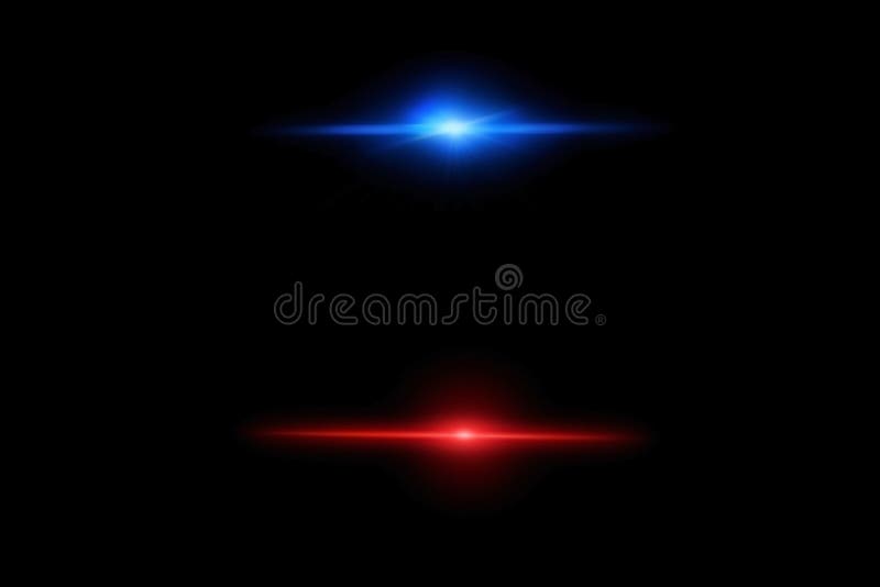 Red Line Light and Blue Line Light on Black Background. Stock ...