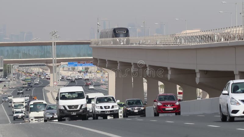 Red Line Metro Passing through Free Zone Station-Doha, Qatar Stock ...