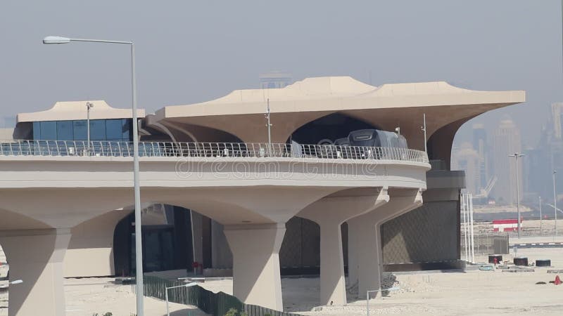 Red Line Metro Passing through Free Zone Station-Doha, Qatar Stock ...