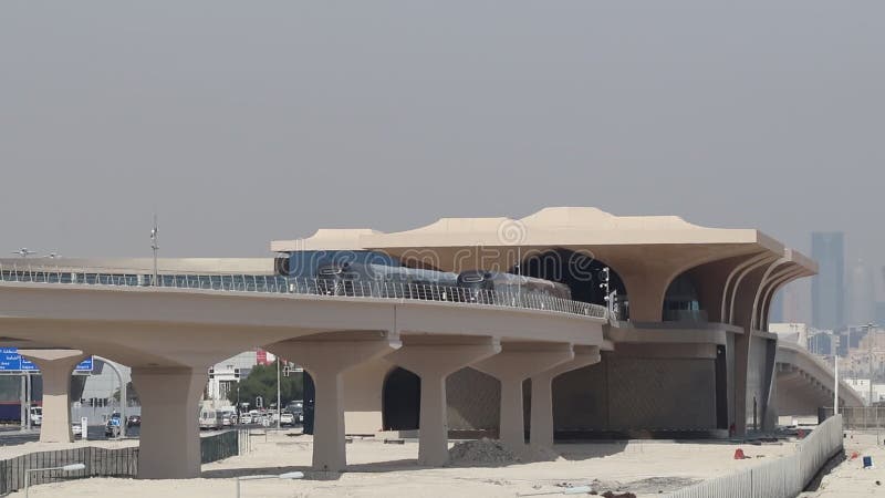 Red Line Metro Passing through Free Zone Station-Doha, Qatar Stock ...