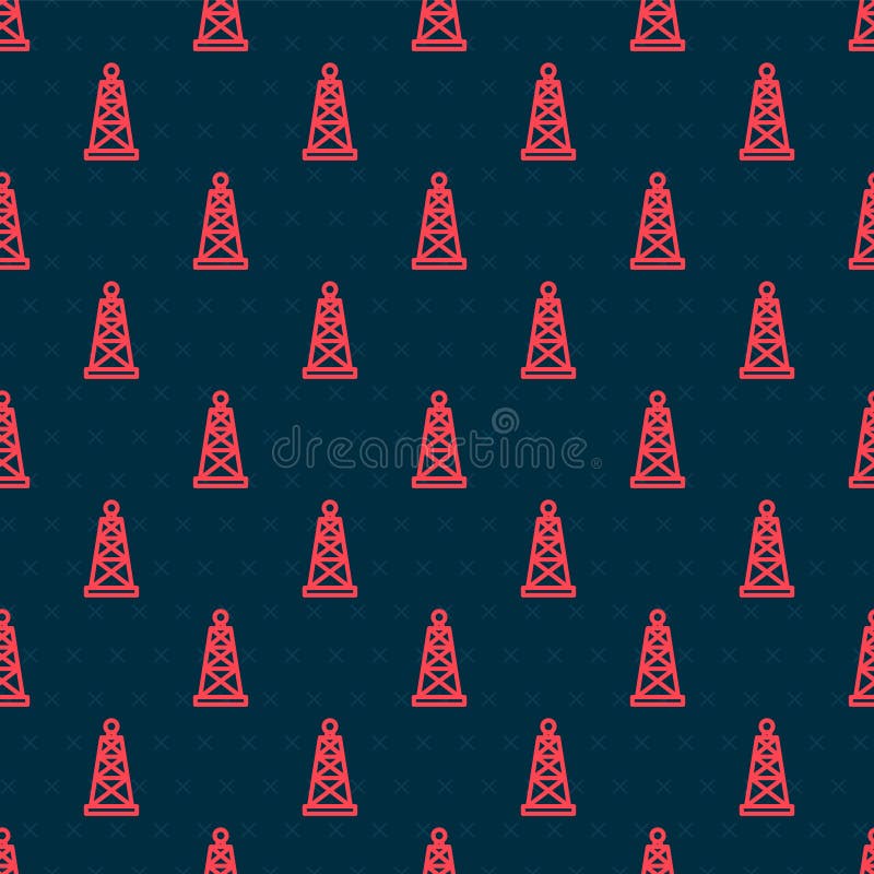 Oil Rig Vector Illustration Red Icon Stock Illustrations – 332 Oil Rig ...