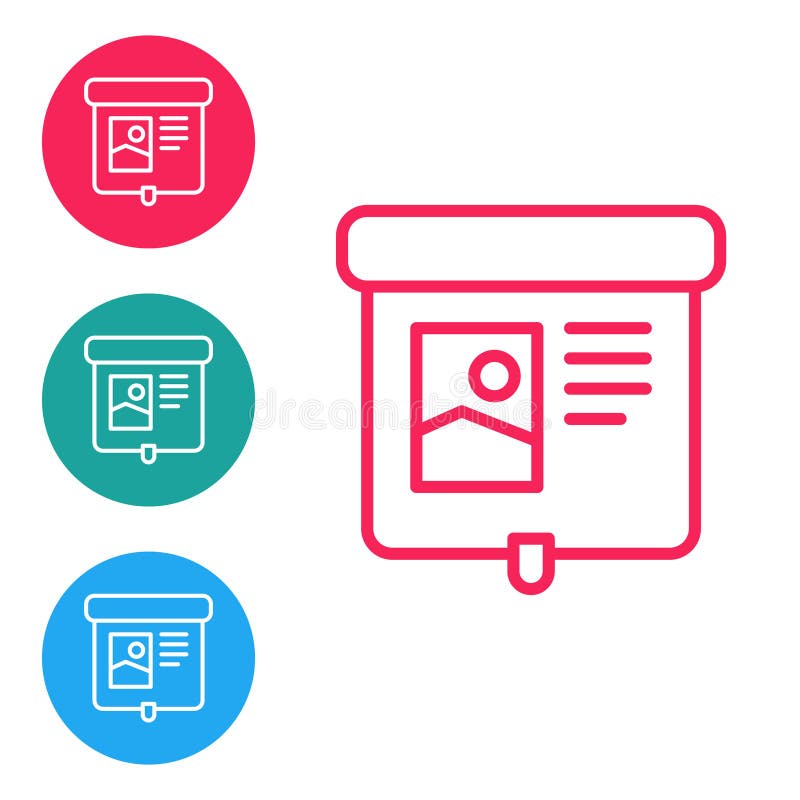 Line Projection Screen Icon Isolated on White Background. Business ...