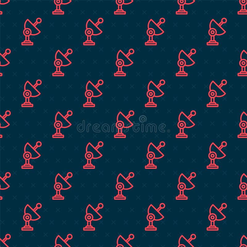 Red Line Radar Icon Isolated Seamless Pattern on Black Background ...