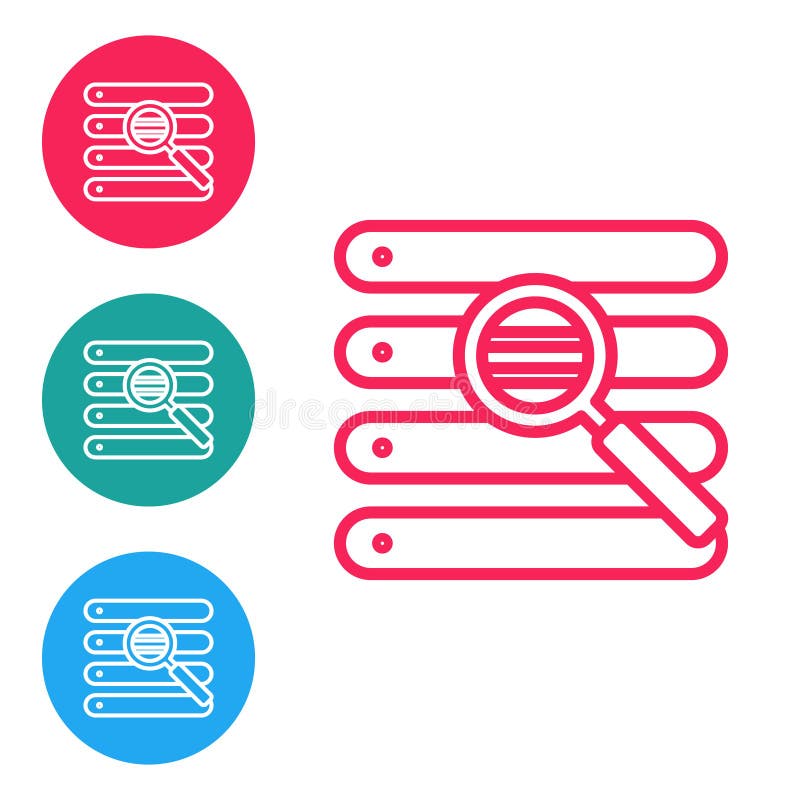 Red Line Search in a Browser Window Icon Isolated on White Background ...