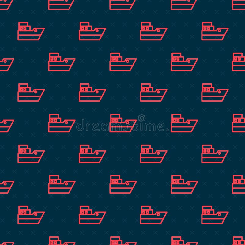 Red Line Ship Line Path of Ship Sea Route with Start Point GPS and ...