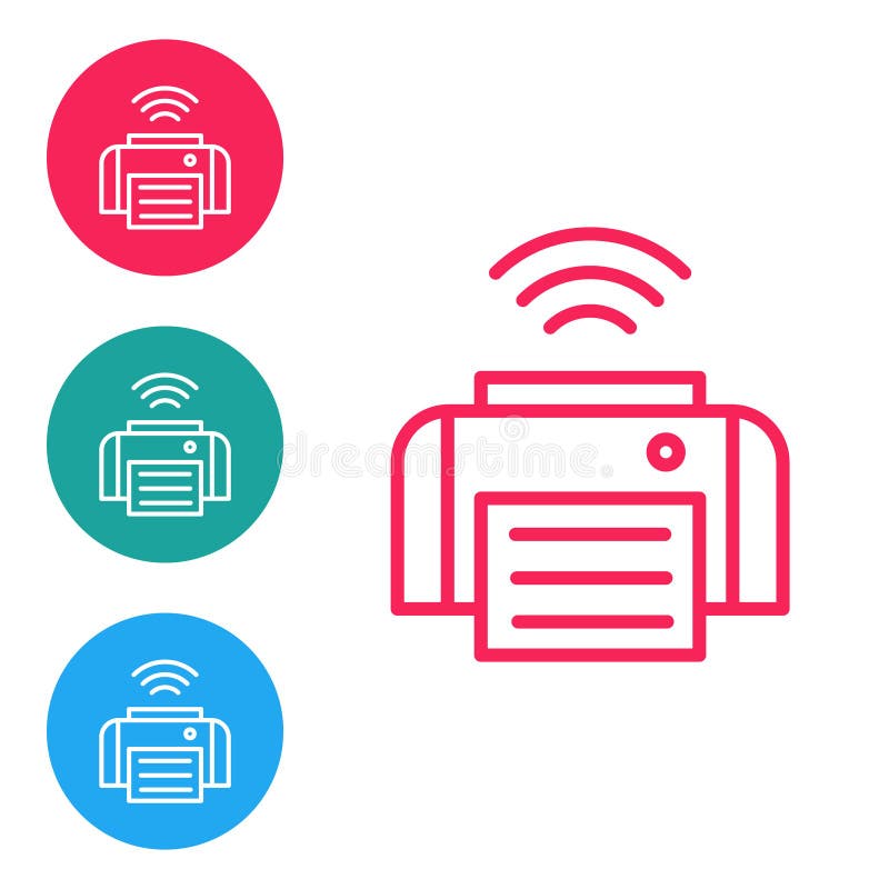 Smart Printer Icon. Wireless Connection Sign for Web, Mobile Apps and ...