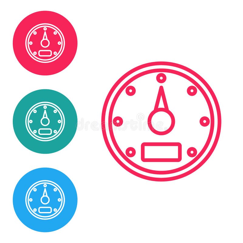 Red Line Speedometer Icon Isolated on White Background. Set Icons in ...