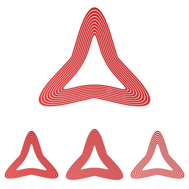 Red Line Triangle Logo Design Set Stock Vector - Illustration of symbol ...