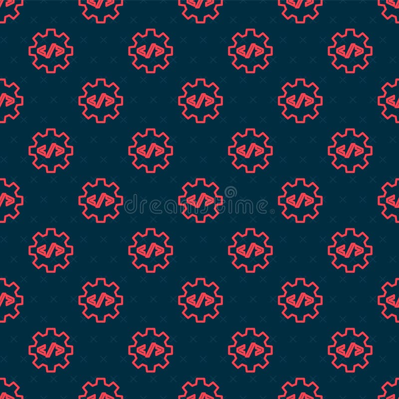 Red Line Web Design and Front End Development Icon Isolated Seamless ...