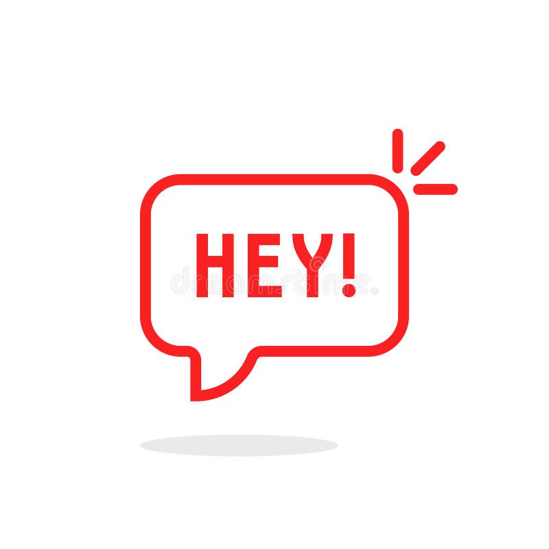 Red linear hey bubble stock vector. Illustration of cartoon - 152232365