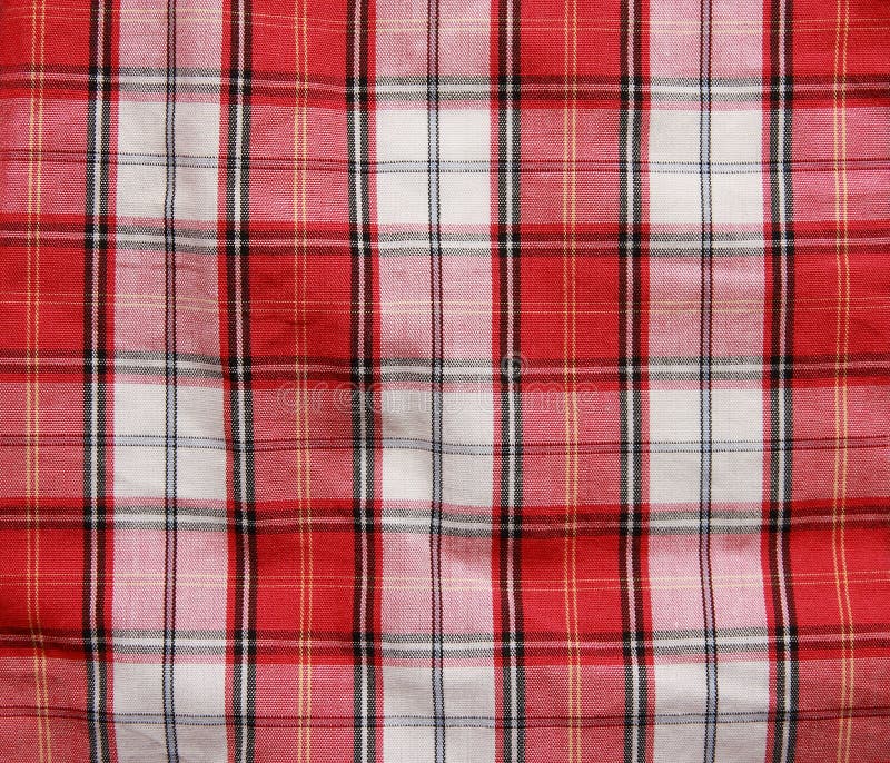 Red Linen Crumpled Tablecloth. Stock Image - Image of white, checkered ...