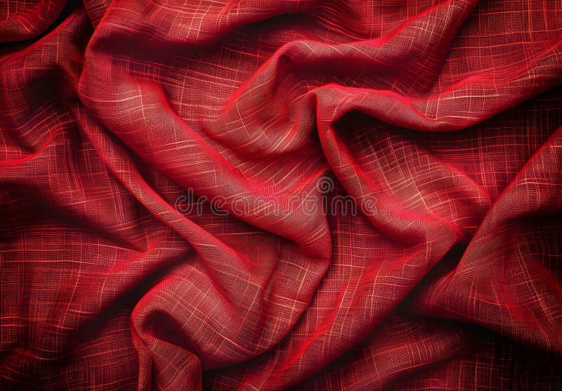 Red Linen Fabric Texture Background, High Resolution Stock Illustration ...