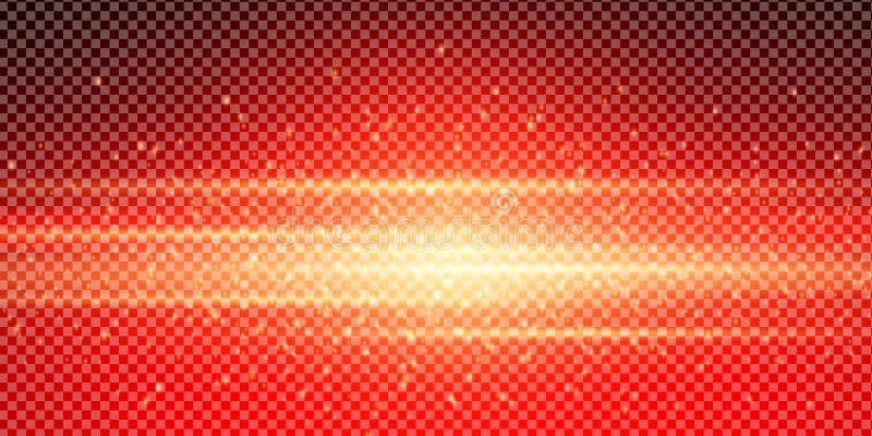 Red Lines, Rays, Light, Flash of Glare, Dust on a Transparent ...