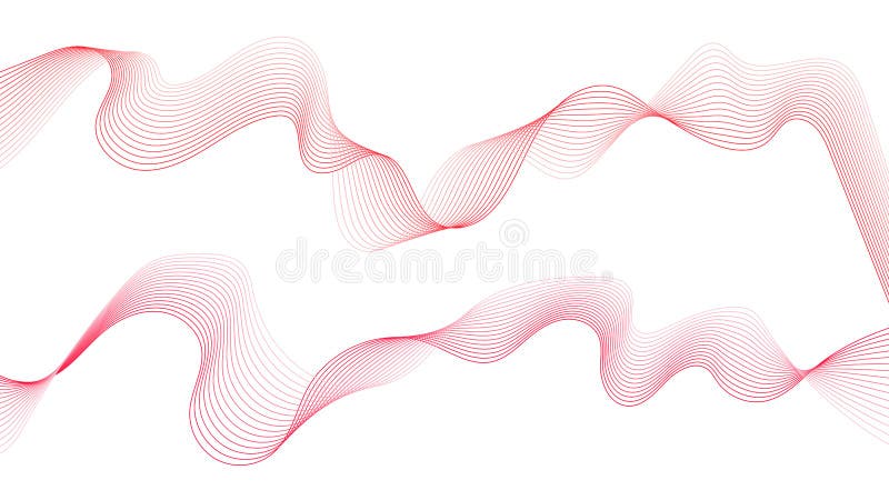 Red Lines Wave on a White Background. Graphic Design. Vector ...