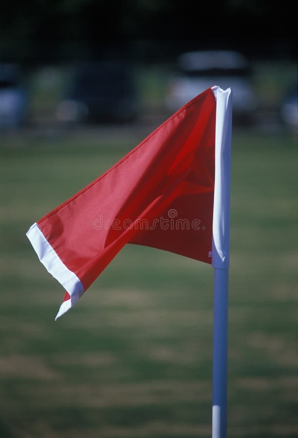 Red linesman flag stock image. Image of linesman, judge - 1355001
