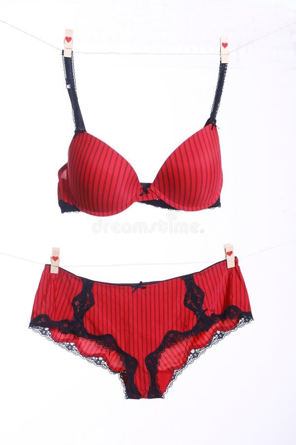 Red lingerie stock photo. Image of lines, hanging, hang - 4119120