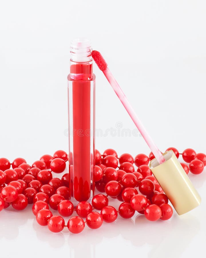 Red lip gloss stock photo. Image of colorful, style, closeup - 56071278