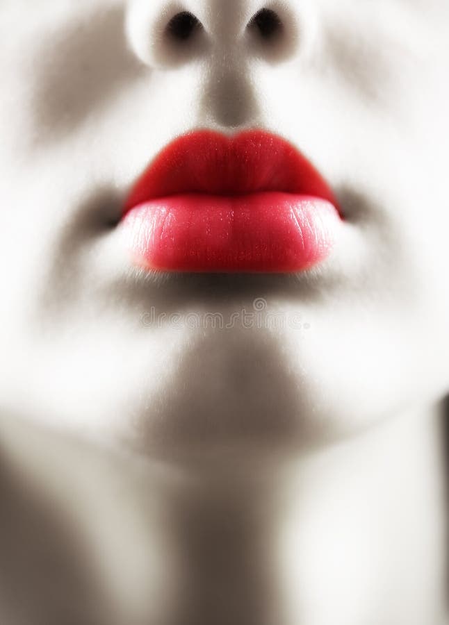 Red lips stock photo. Image of confident, nose, bleak, lips - 823436