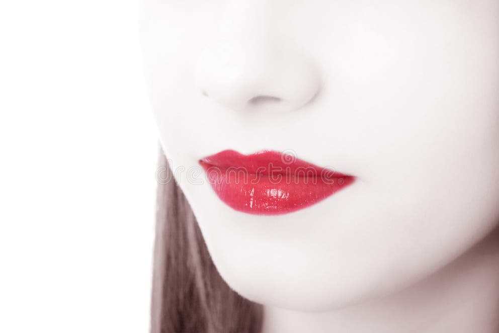 Red lips stock photo. Image of adult, skin, portrait, asian - 1779812