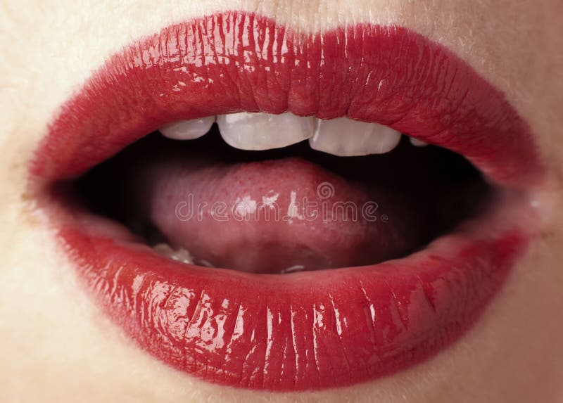 Red lips stock image. Image of happiness, adult, caucasian - 19404647