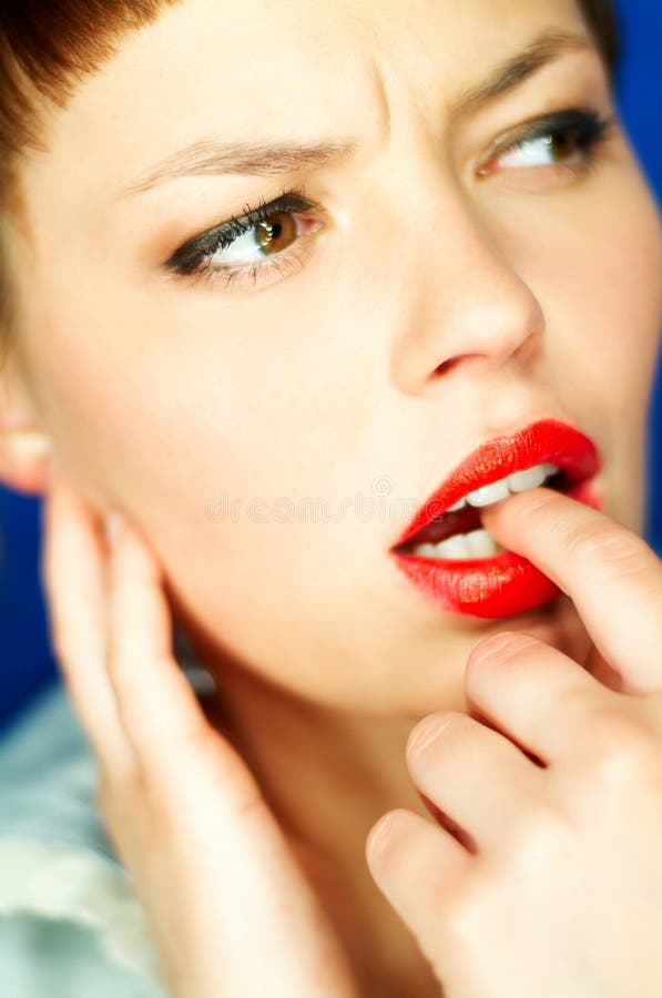 Red Lips stock photo. Image of joyous, lady, glossy, adult - 726032