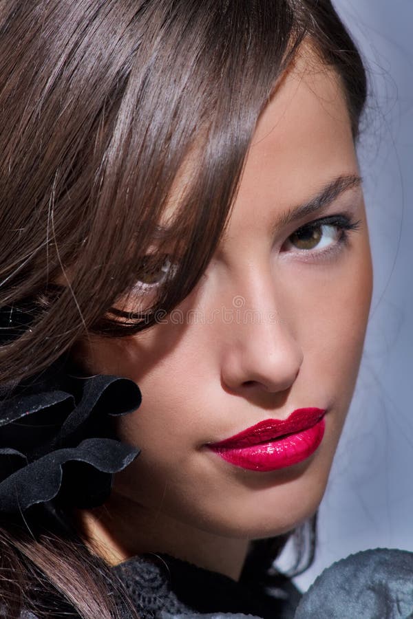 Red lips stock image. Image of cute, lipstick, expression - 7427505