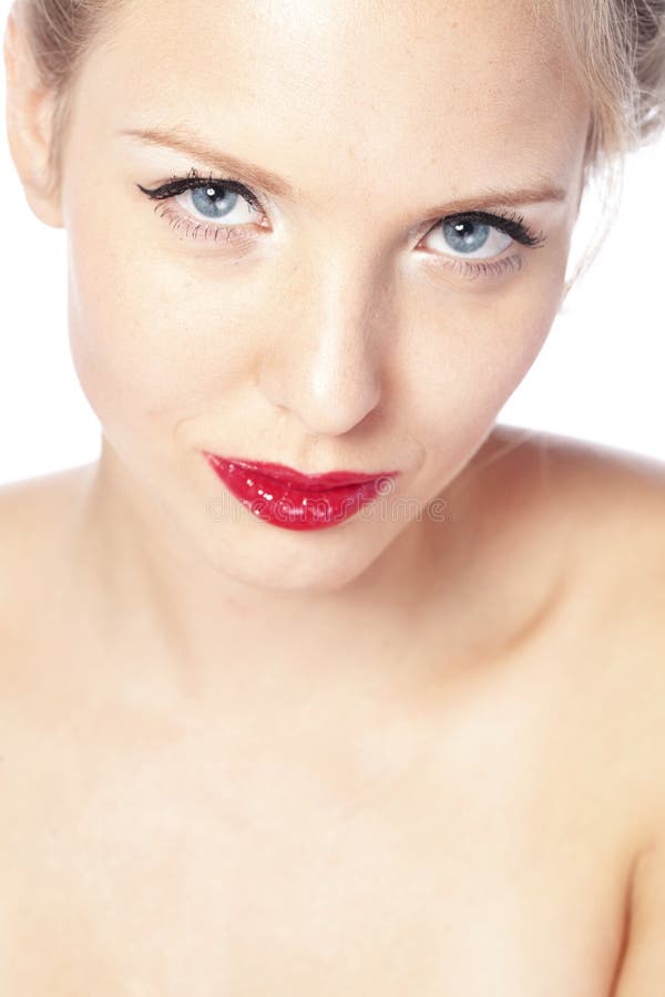 Red lips stock photo. Image of person, attractive, portrait - 33909318