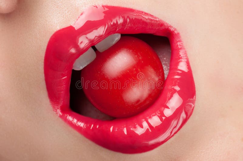 Red lips with berries stock photo. Image of brown, magazine - 59347856