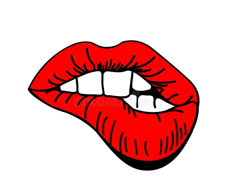 Biting Lips Silhouette Stock Illustrations – 23 Biting Lips Silhouette ...