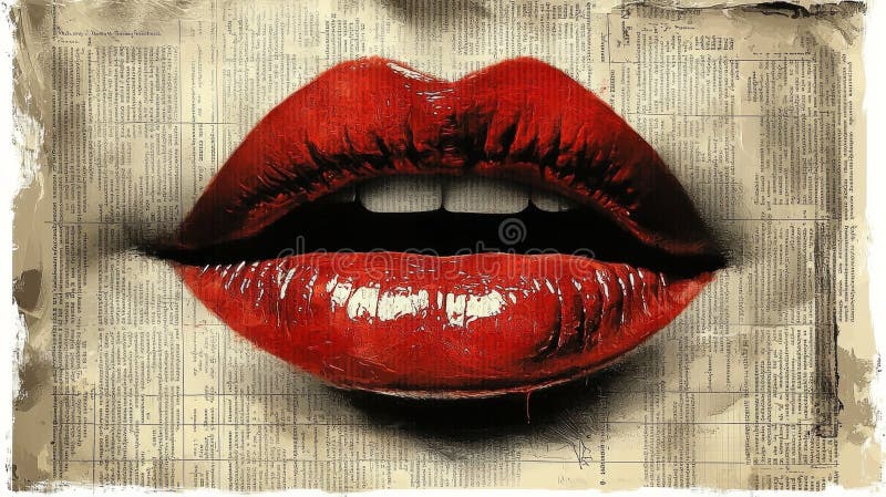Red lips on book page stock photo. Image of page, nostalgia - 338923668