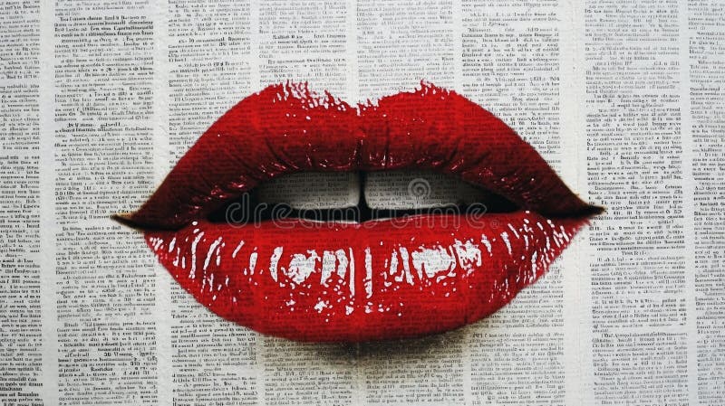 Red lips on book page stock photo. Image of woman, abstract - 340700460