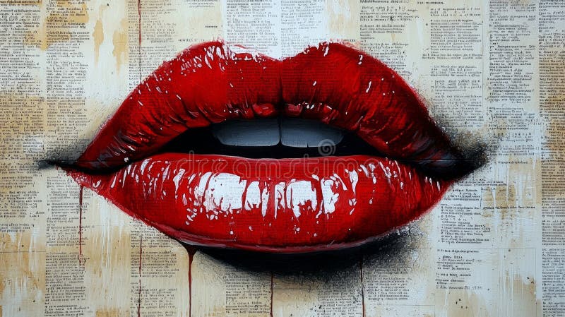 Red lips on book page stock image. Image of story, abstract - 340913749