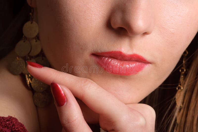 Red lips stock photo. Image of attractive, people, nail - 36405100
