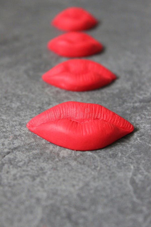 Red Lips on a Dark Gray Background, Juicy Red Lips. Abstract Background ...
