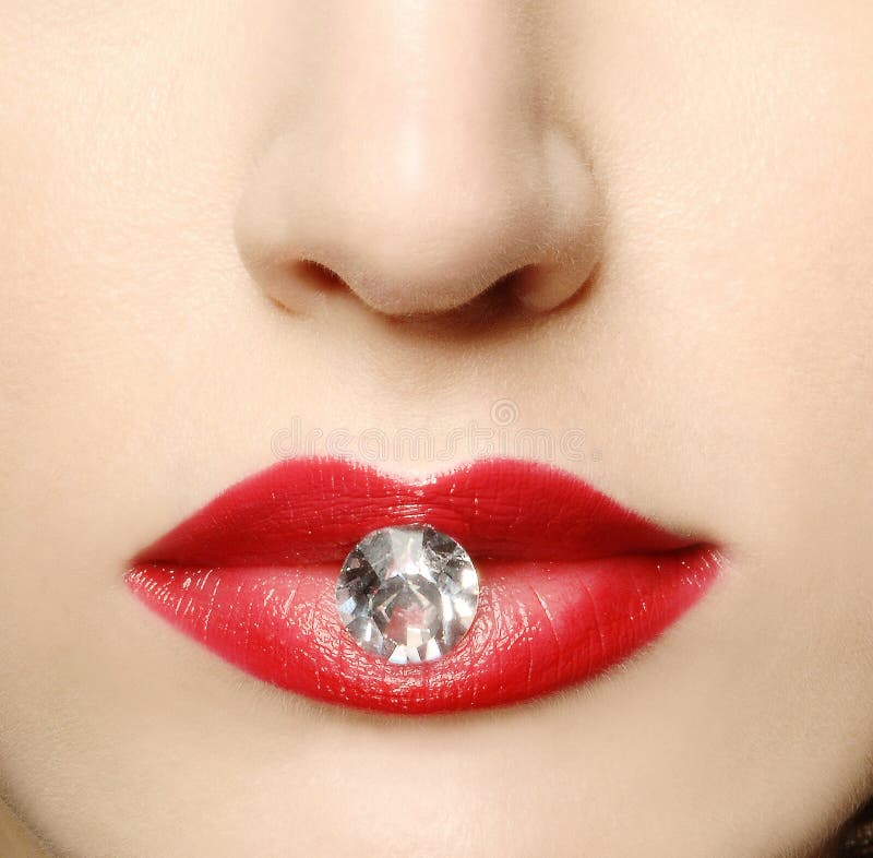 Red lips and diamond stock image. Image of makeup, diamond - 112362135