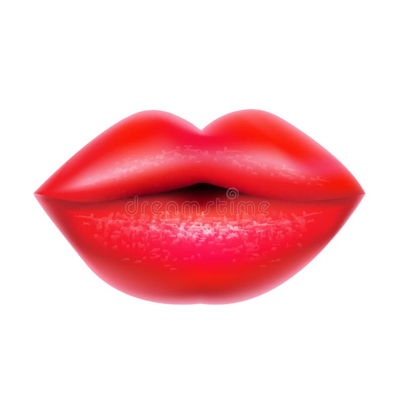 Red Lips stock vector. Illustration of girl, makeup - 195655870