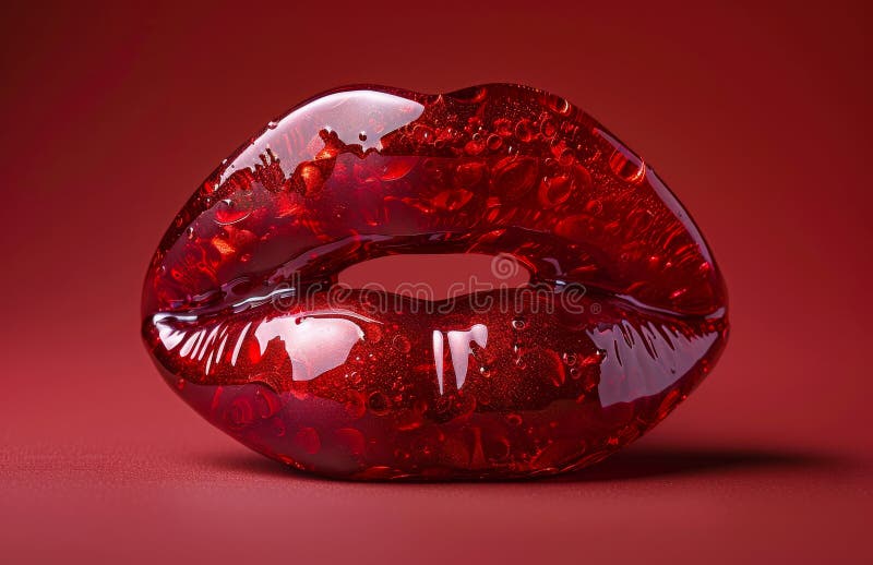 Red Lips Made of Glass. a Red Candy with Lips Stock Photo - Image of ...