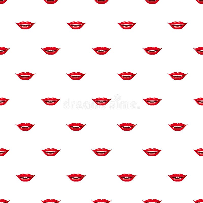 Red lips pattern stock vector. Illustration of glamor - 96628376