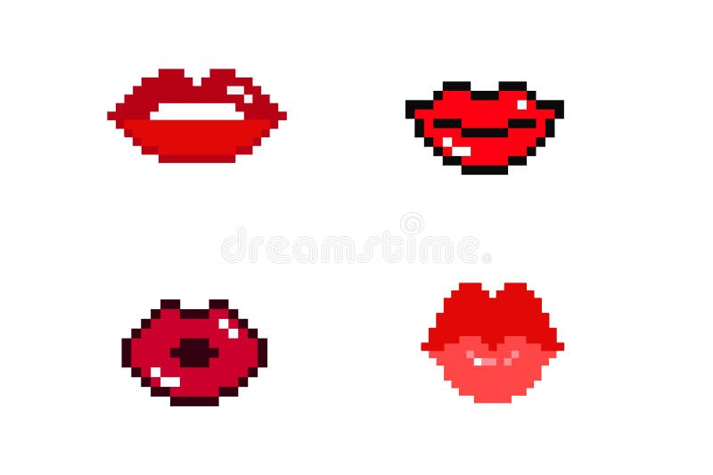Mouth Red Pixel Stock Illustrations – 139 Mouth Red Pixel Stock ...
